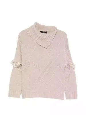 Max Mara Mastro Fringed Sweater - Neutrals