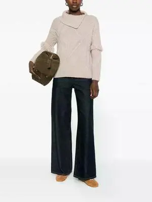 Max Mara Mastro Fringed Sweater - Neutrals