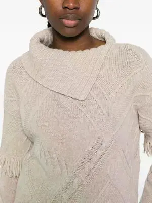 Max Mara Mastro Fringed Sweater - Neutrals