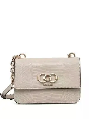 Guess Salinge Embossed Chain-strap Cross Body Bag - Neutrals