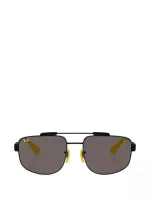 Ray-ban X Scuderia Ferrari Rectangle-frame Sunglasses - Black