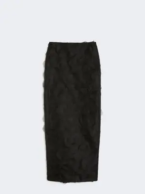 Max Mara Silk Jacquard Midi Skirt - Black