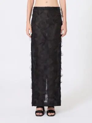 Max Mara Silk Jacquard Midi Skirt