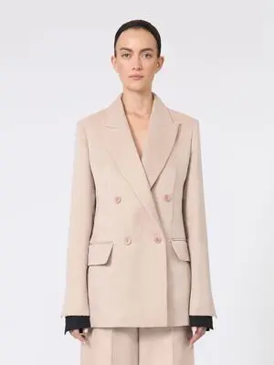 Max Mara Oversized Blazer In Organza And Linen Canvas
