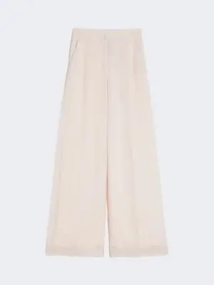 Max Mara Silk Organza Straight-leg Trousers - Powder