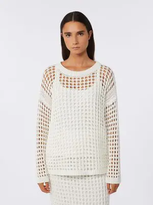 Max Mara Cotton Mesh Jumper - Optical White