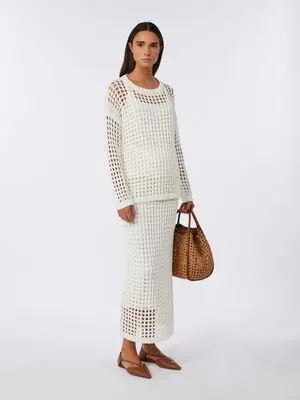 Max Mara Cotton Mesh Jumper - Optical White