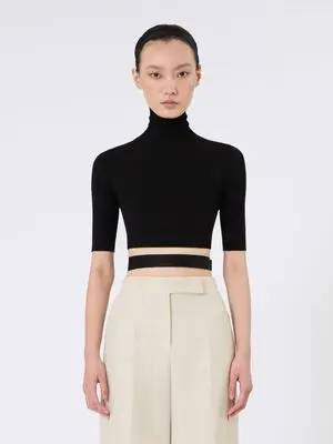 Max Mara Cropped Turtleneck Top