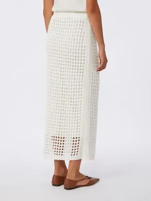 Max Mara Mesh Knit Cotton Skirt - Optical White