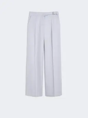 Max Mara Viscose-blend Gabardine Yoke-detail Trousers