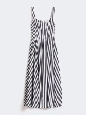 Max Mara Striped Cotton Poplin Maxi Dress - Black