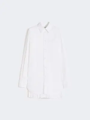 Max Mara Overshirt With Plissé-pleated Detail - Optical White