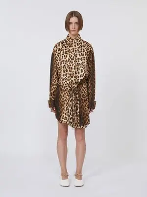 Max Mara Silk Twill Criss-cross Shirt Dress - Camel
