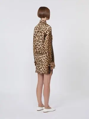Max Mara Silk Twill Criss-cross Shirt Dress - Camel