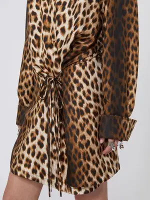 Max Mara Silk Twill Criss-cross Shirt Dress - Camel