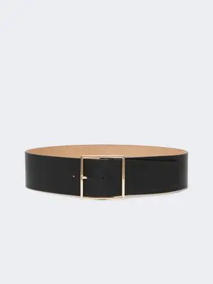 Max Mara Wide Leather Belt - Black