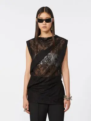 Max Mara Two-tone Lace Top