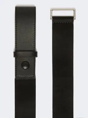 Max Mara Elasticated Webbing And Leather Belt