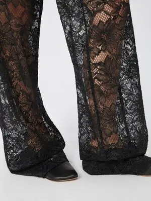 Max Mara Lace Trousers With Floral Pattern
