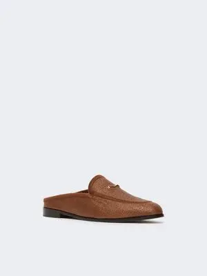 Max Mara Raffia-effect Canvas Mules