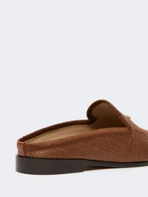 Max Mara Raffia-effect Canvas Mules