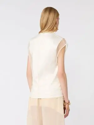 Max Mara Sleeveless Satin And Tulle Top
