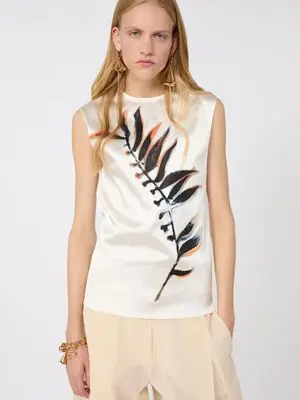 Max Mara Sleeveless Satin And Tulle Top