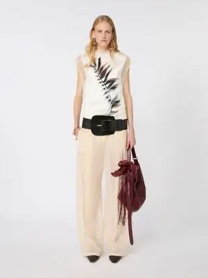 Max Mara Sleeveless Satin And Tulle Top