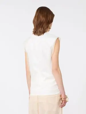 Max Mara Sleeveless Satin And Tulle Top