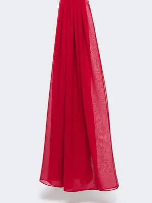 Max Mara Silk Georgette Stole - Geranium