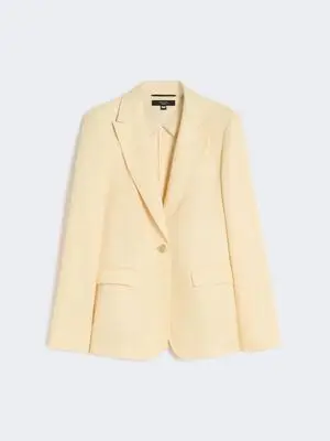 Max Mara Linen Canvas Blazer - Light Yellow