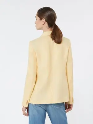 Max Mara Linen Canvas Blazer - Light Yellow