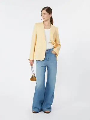Max Mara Linen Canvas Blazer - Light Yellow