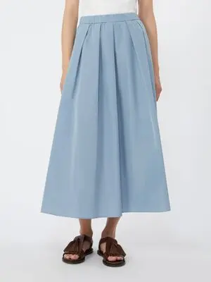 Max Mara Pleated Taffeta Long Skirt