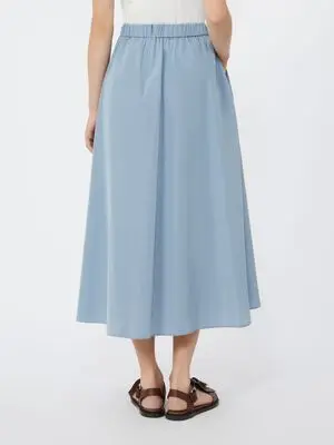 Max Mara Pleated Taffeta Long Skirt