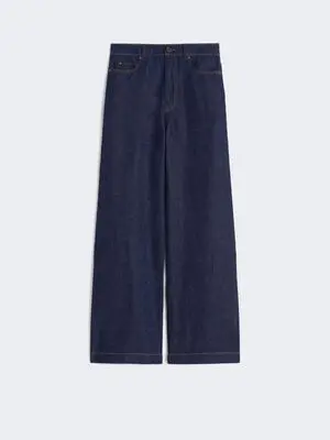 Max Mara Linen And Cotton Denim Flare Jeans