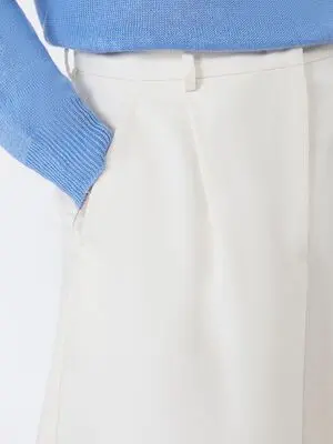 Max Mara Cotton And Linen Canvas Bermuda Shorts - Ecru