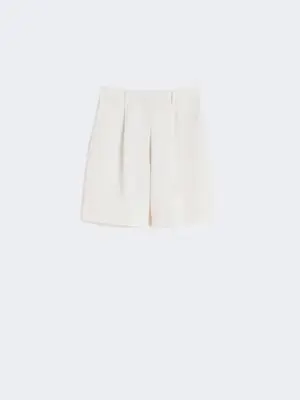 Max Mara Cotton And Linen Canvas Bermuda Shorts - Ecru
