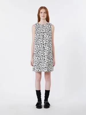 Max Mara Printed A-line Dress - Black