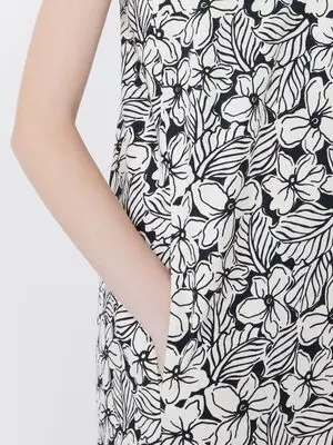 Max Mara Printed A-line Dress - Black