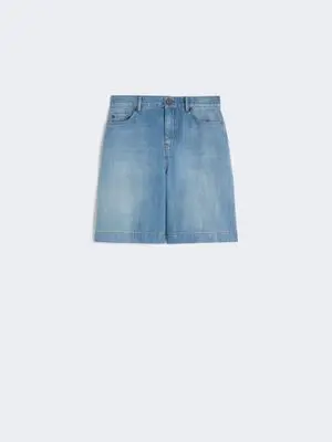 Max Mara Cotton And Linen Denim Bermuda Shorts