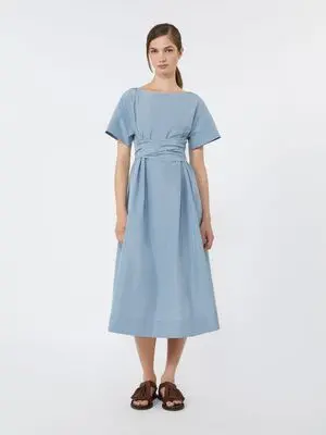 Max Mara Flared Taffeta Midi Dress