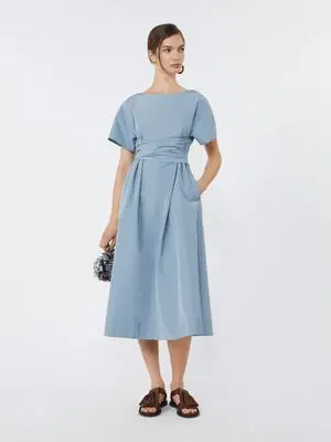 Max Mara Flared Taffeta Midi Dress