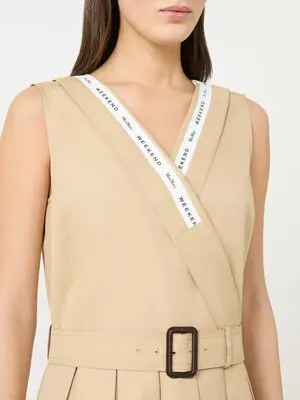 Max Mara Water-repellent Gabardine Midi Dress - Beige