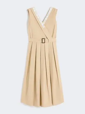 Max Mara Water-repellent Gabardine Midi Dress - Beige