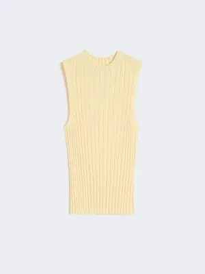 Max Mara Stretch Viscose Yarn Jumper - Light Yellow