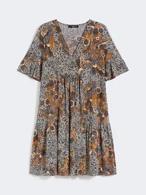 Max Mara Printed Cotton Jersey Kaftan Dress
