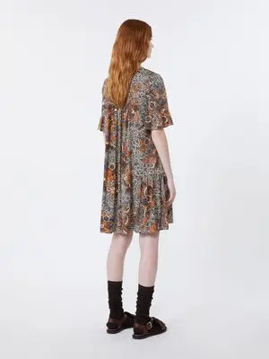 Max Mara Printed Cotton Jersey Kaftan Dress