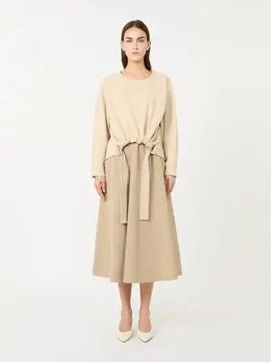 Max Mara Technical Fabric And Cotton Dress