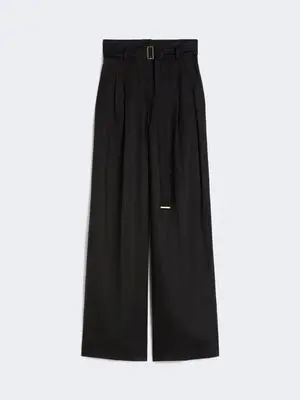 Max Mara Linen Canvas Wide-leg Trousers